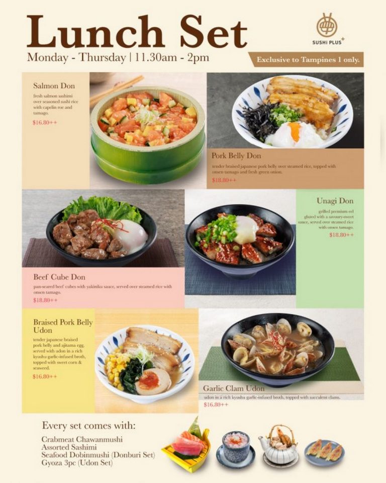 21 August 2025 Onward: Sushi Express Tampines 1, Weekday Lunch Set Menu ...