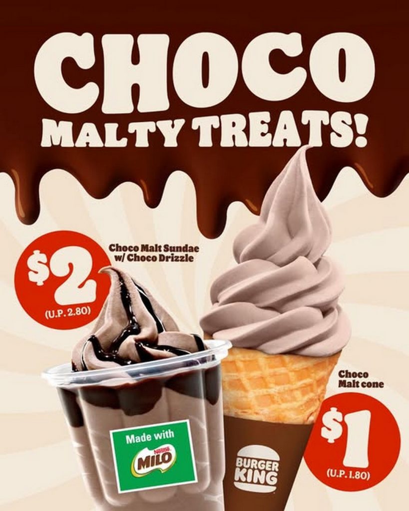 3 September 2025 onwards: Burger King Singapore: Choco Malt Treats ...