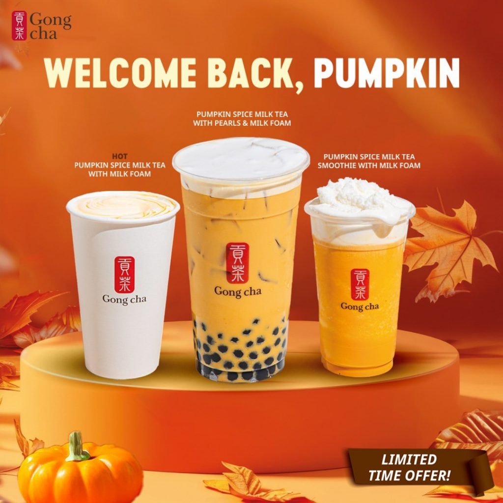 10 September-31 October 2025: Gong Cha Singapore: Limited-Time Pumpkin ...