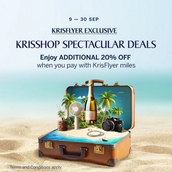 9-30 September 2025: KrisShop: 20% Off KrisFlyer Miles Redemption ...