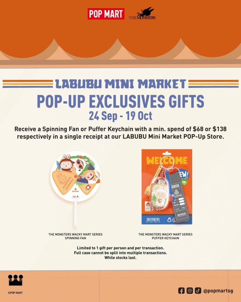 24 September-19 October 2025: POP MART Singapore: Labubu Mini Market ...