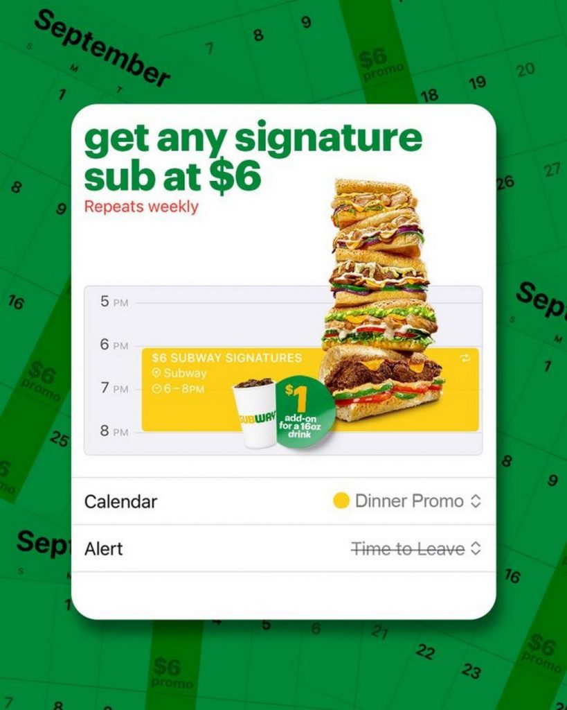 10 September 2025: Subway Singapore $6 Signature Sub Dinner Promotion ...