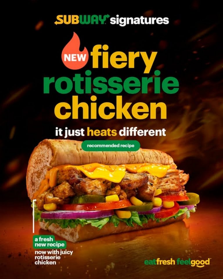 3 September 2025 onwards: Subway Singapore: Fiery Rotisserie Chicken ...