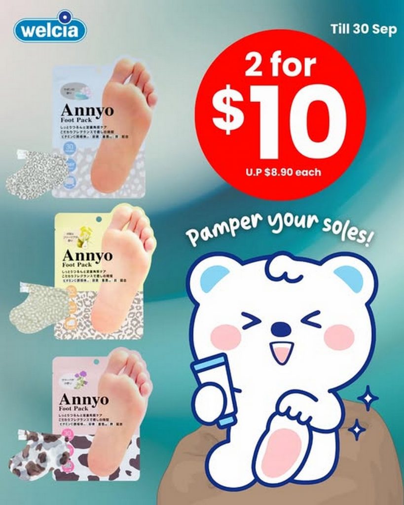 Now till 30 September 2025: Welcia Singapore: Annyo Foot Pack Promotion: Keep Your Feet Soft ...