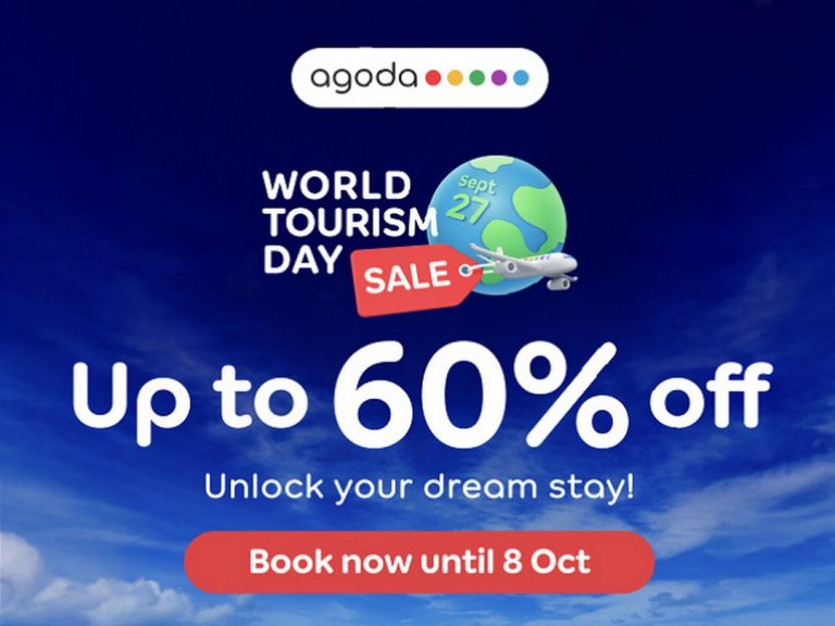 21 September-8 October 2025: Agoda World Tourism Day Mega Sale: Up to 60% Off + Extra 7% Off ...