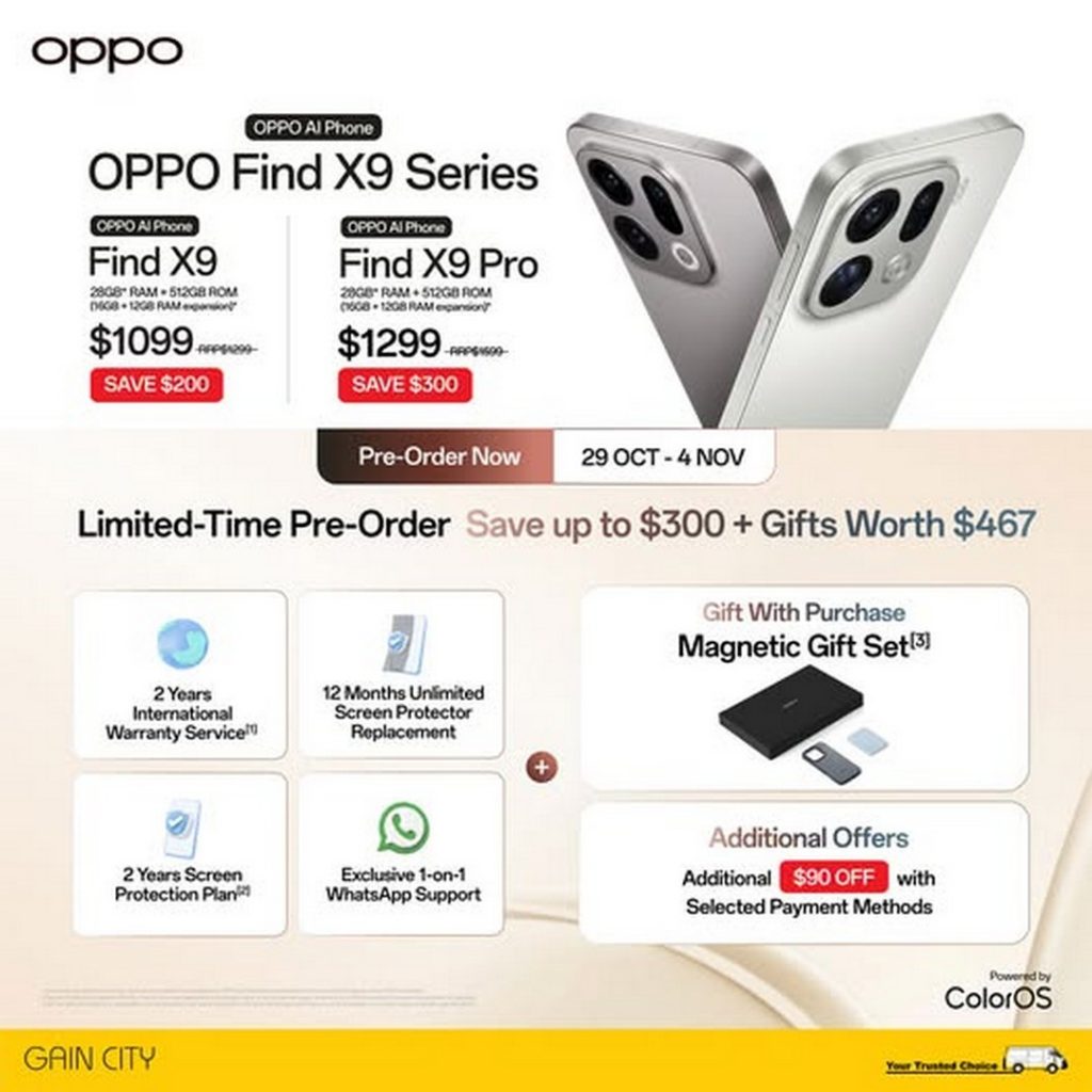 29 October–4 November 2025: Gain City: OPPO Find X9 Series Pre-Order ...
