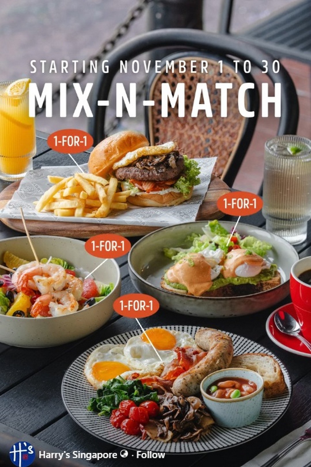1-30 November 2025: Harry's Singapore: 1-for-1 Weekend Food Promotion ...