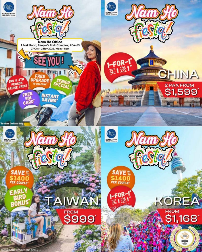 27 October-2 November 2025: Nam Ho Travel: Fiesta Fair 1-for-1 Travel ...