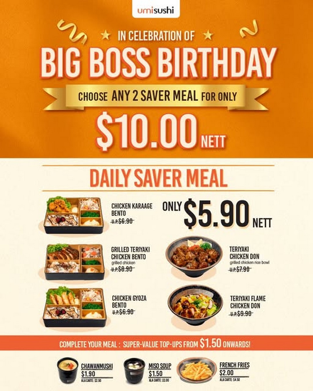 9 October 2025 onwards: Umisushi Singapore: Big Boss Birthday Bash ...