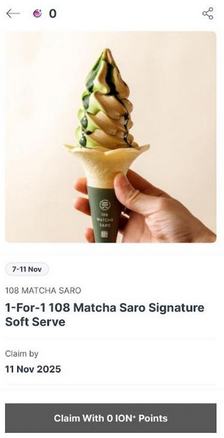 7-11 November 2025: 108 Matcha Saro: 1-for-1 Signature Soft Serve ...