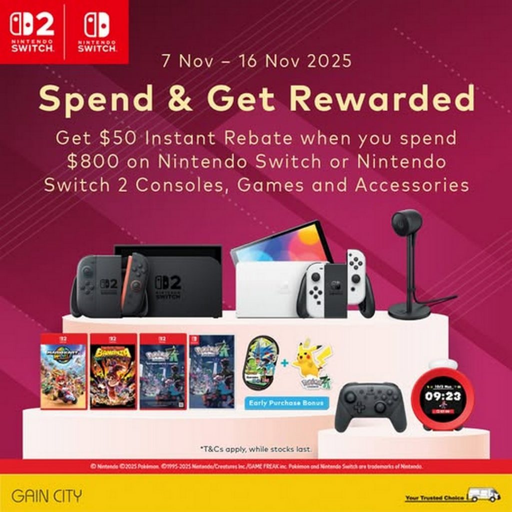 7-16 November 2025: Gain City: Nintendo Switch Promotion: Get $50 ...