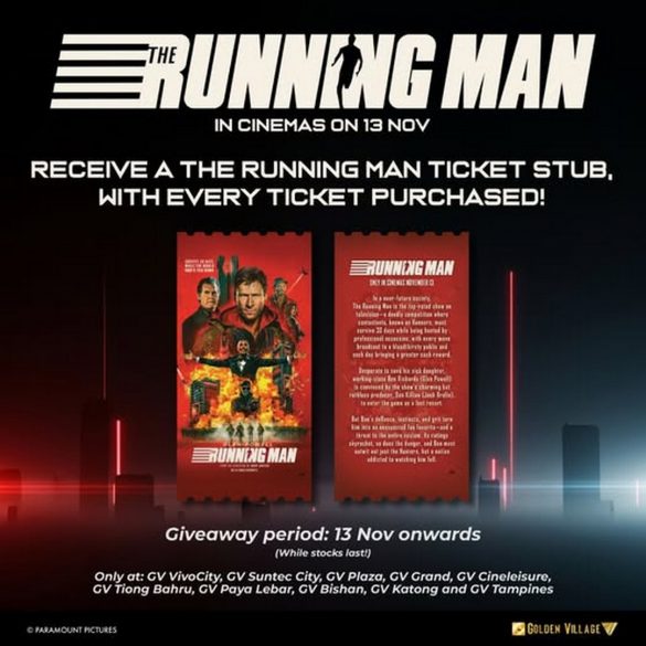 13 November 2025: Golden Village: THE RUNNING MAN Commemorative Ticket ...