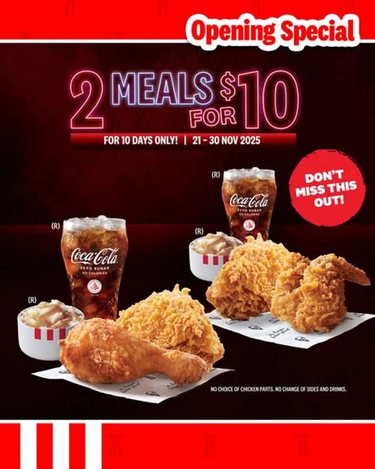 21–30 November 2025: KFC Singapore: Kallang Store Reopening Promotion ...