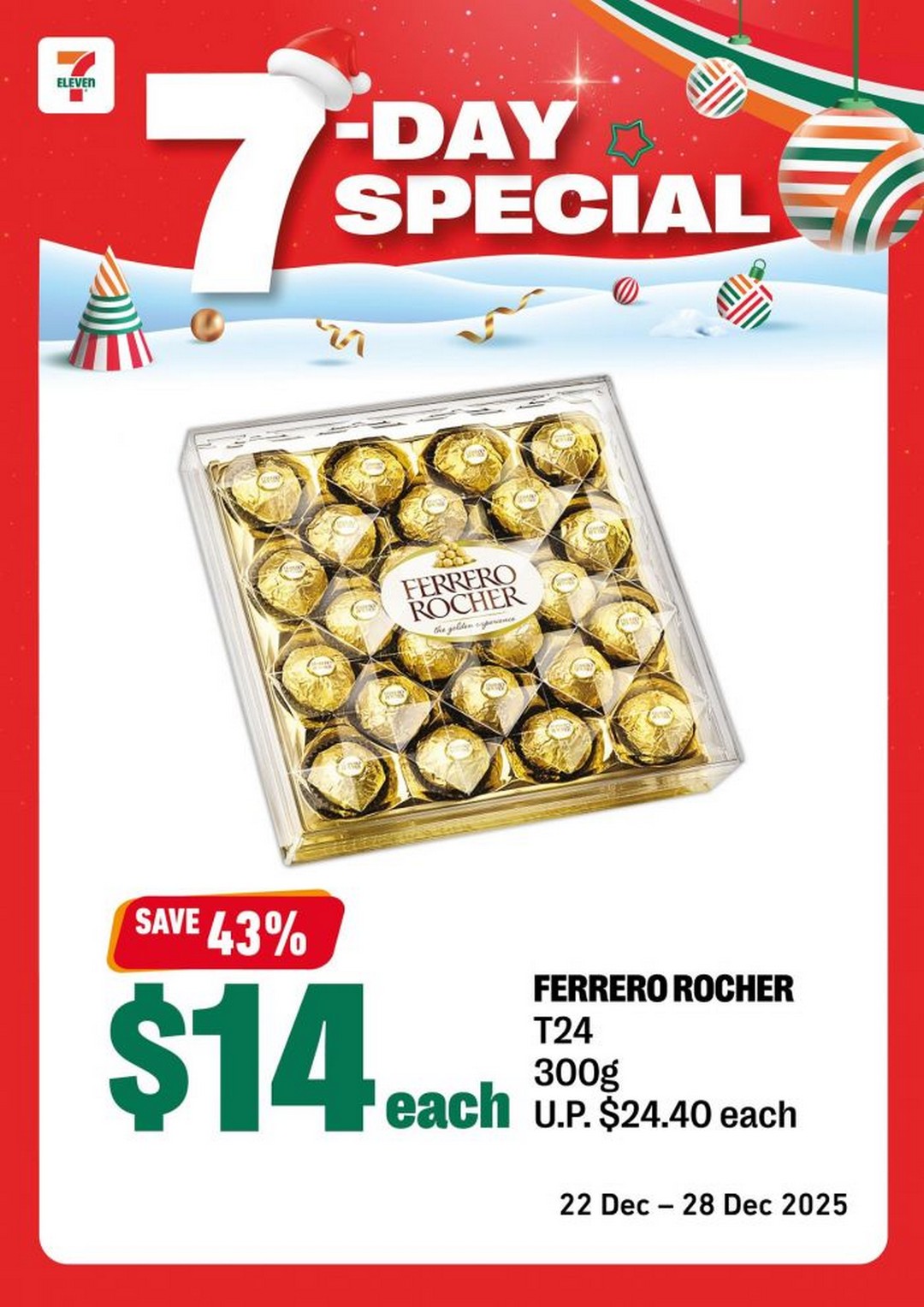 22–28 December 2025: 7-Eleven Singapore: Save 43% on Ferrero Rocher T24 ...