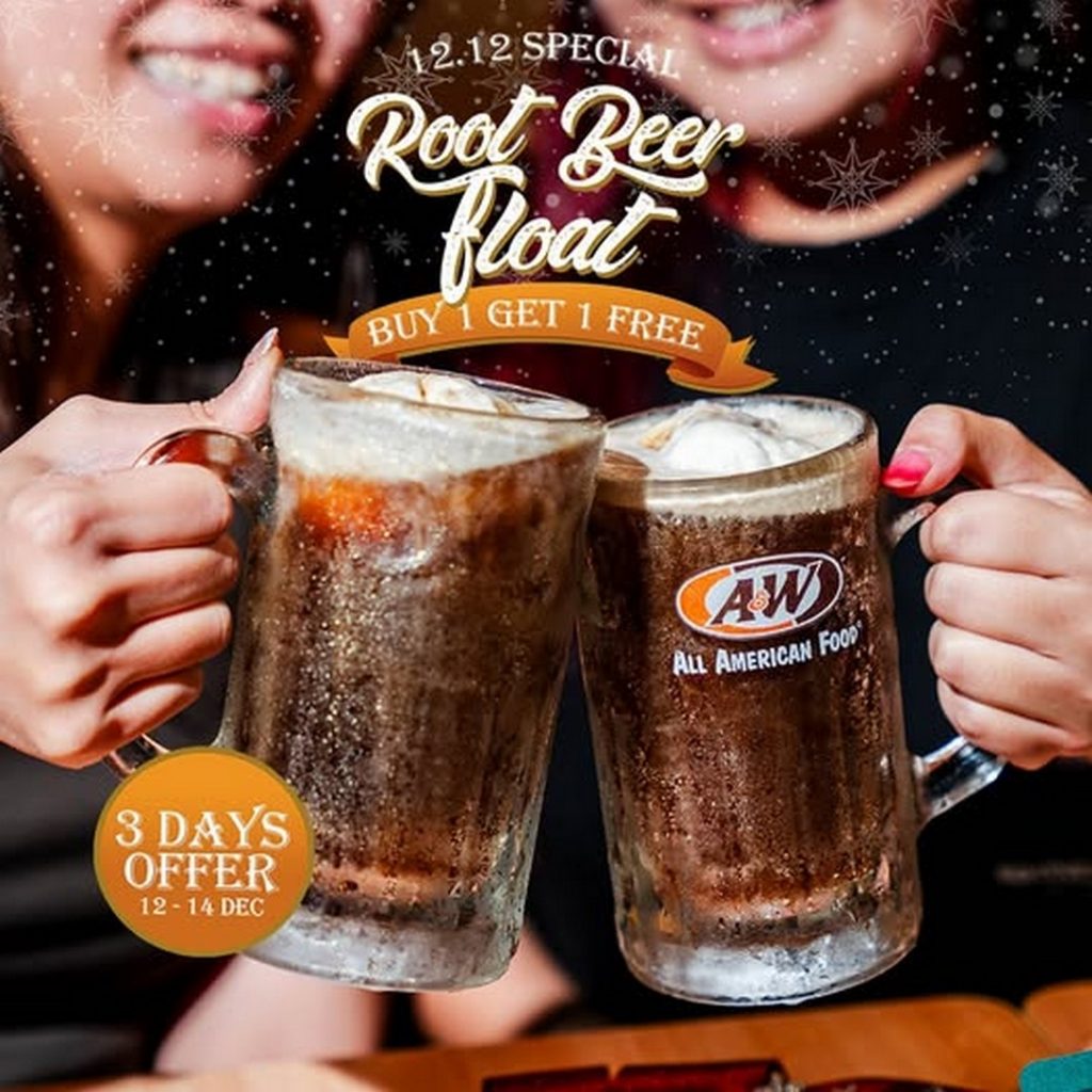 12-14 December 2025: A&W Singapore: Buy 1 Get 1 Free Root Beer Floats Promotion: 3-Day Exclusive ...