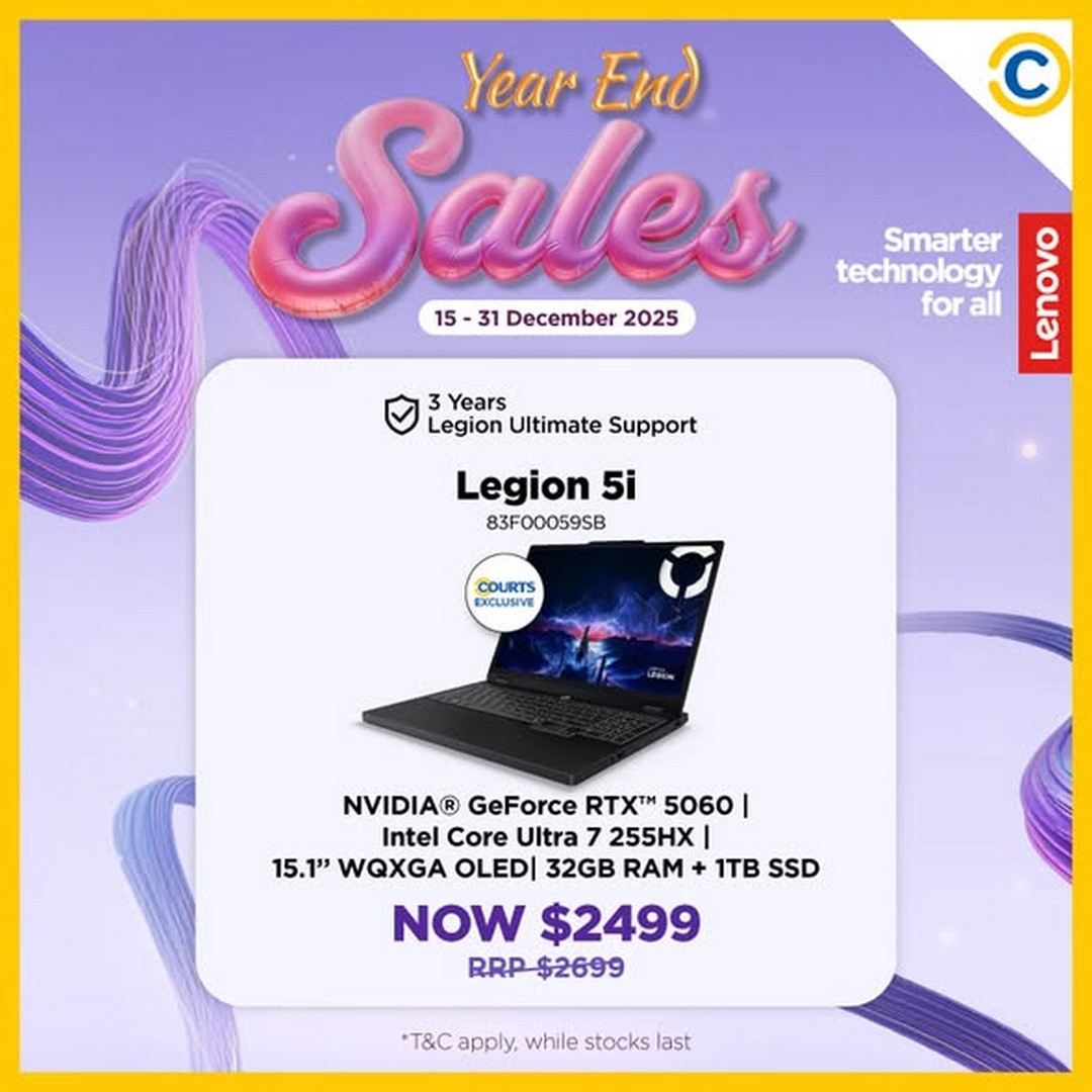 15–31 December 2025: COURTS: Lenovo x COURTS Year-End Sale with Up to ...