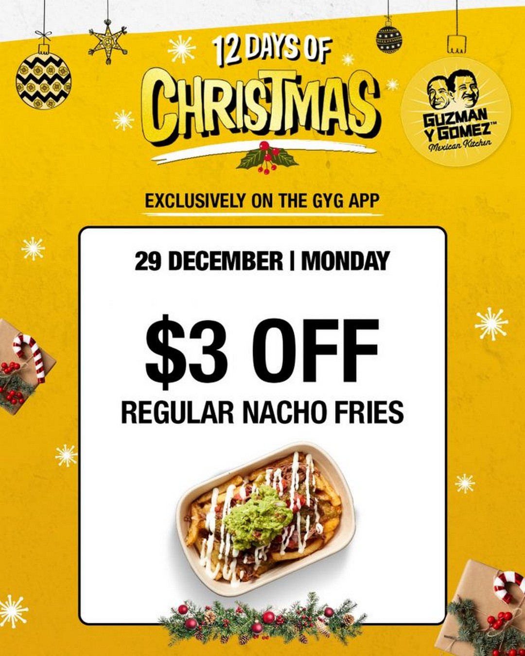 29 December 2025: Guzman y Gomez: $3 OFF Regular Nacho Fries Promotion ...
