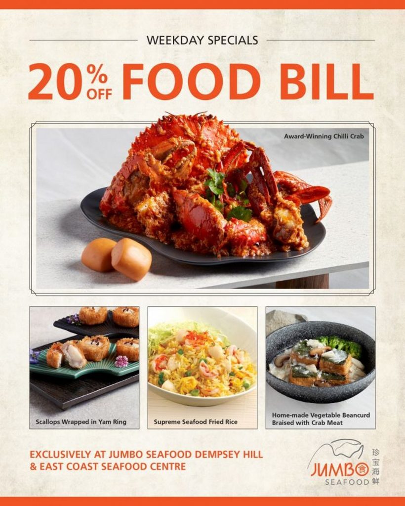 19 December 2025 onwards: JUMBO Seafood: Weekday Lunch 20% OFF Food ...