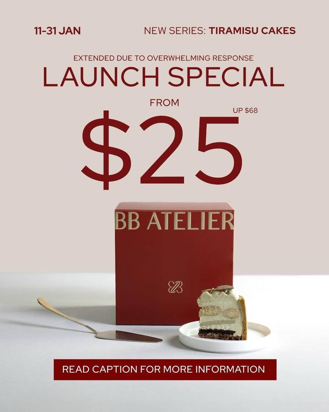 12-31 January 2026: BB Atelier: Indulge in Tiramisu Cakes with $18 OFF ...