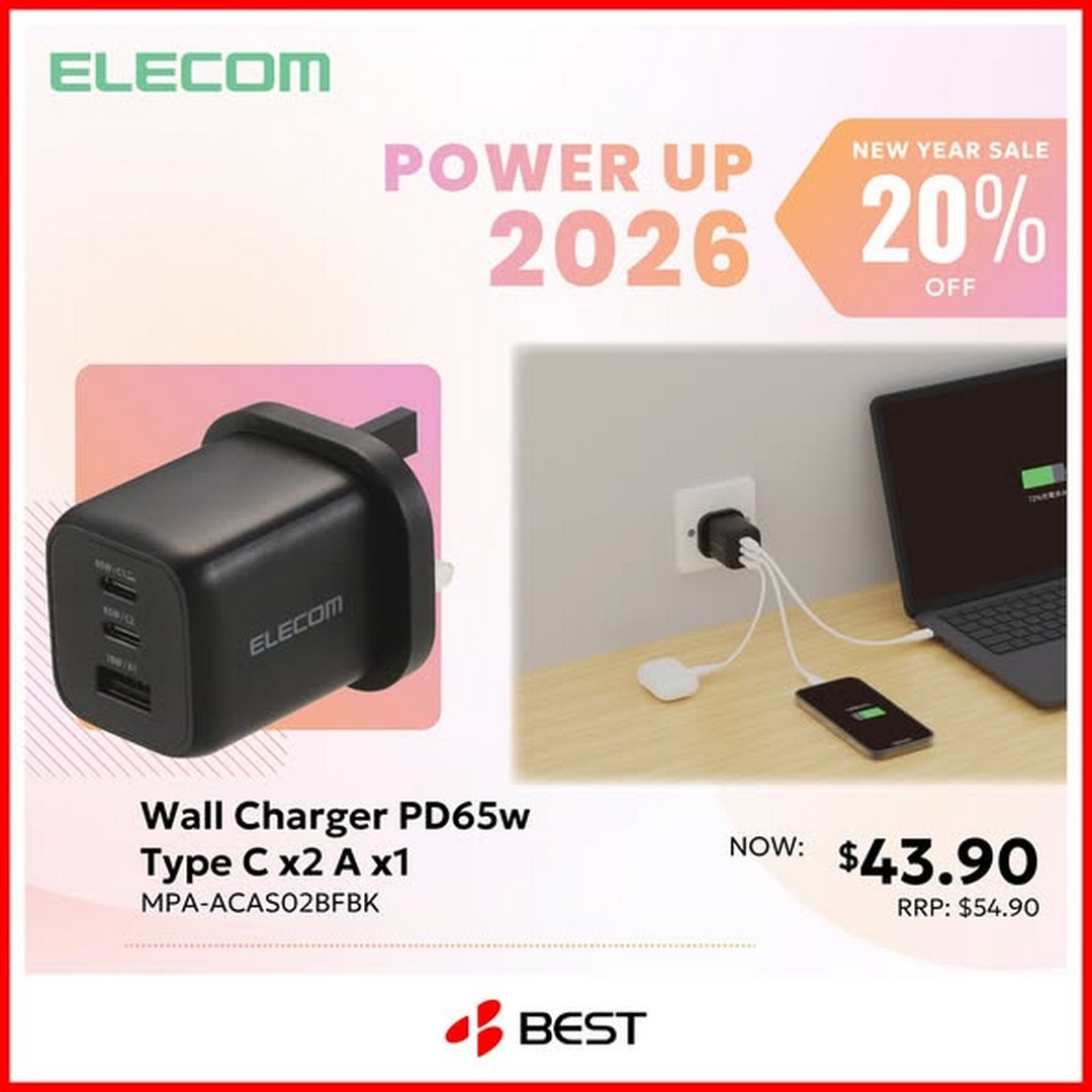 8 January 2026 onwards: BEST Denki Singapore: Elecom Wall Chargers New ...