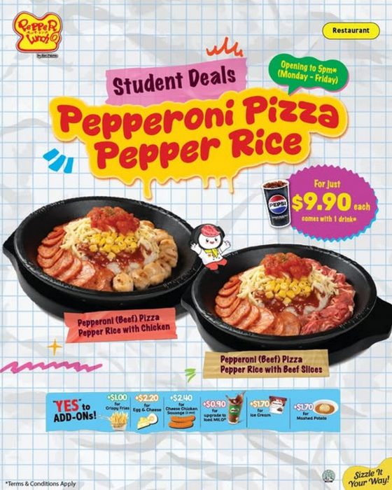 14 January 2026 onwards: Pepper Lunch Singapore Student Deal Promotion ...