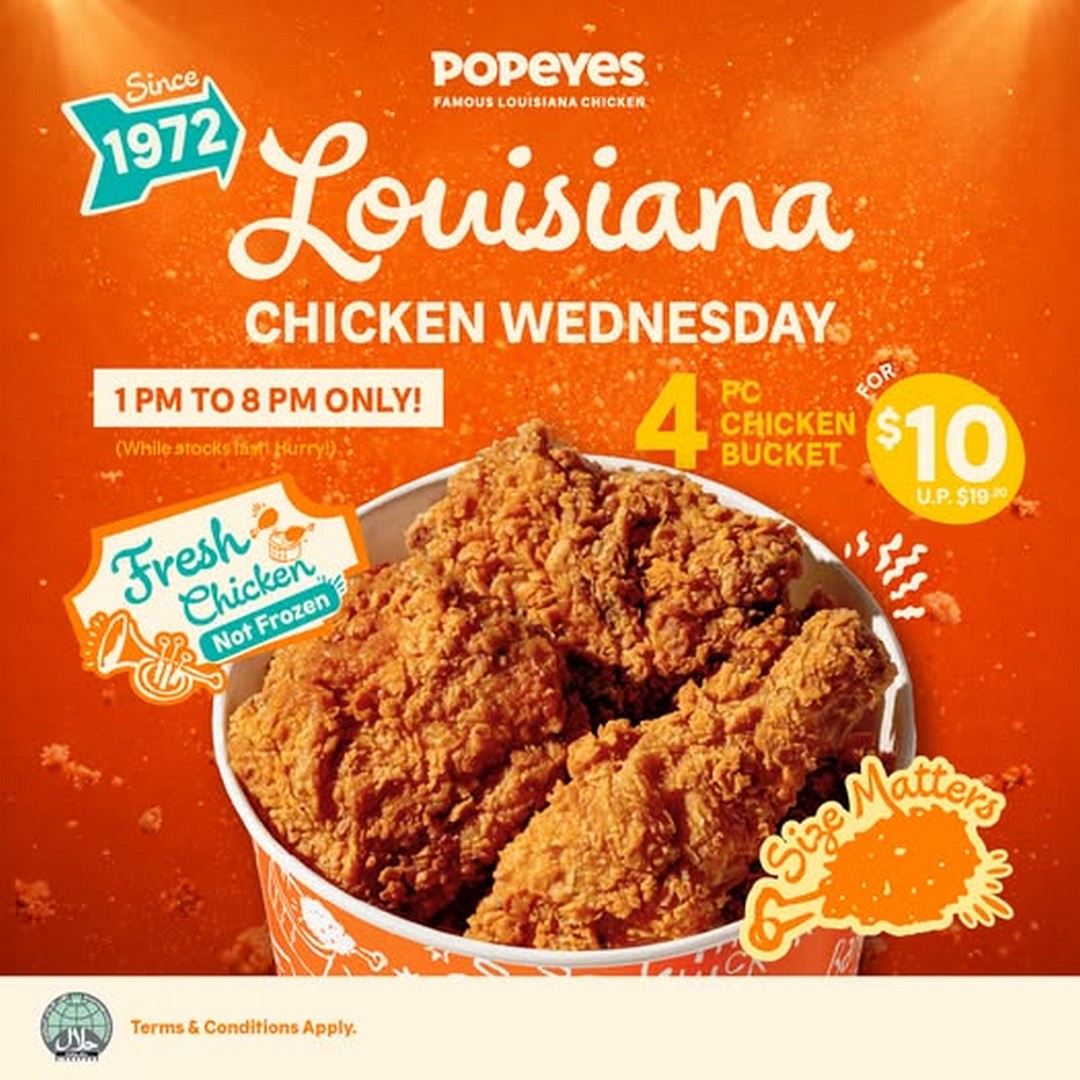 26 January 2026 onwards: Popeyes Singapore: $10 Louisiana Chicken ...