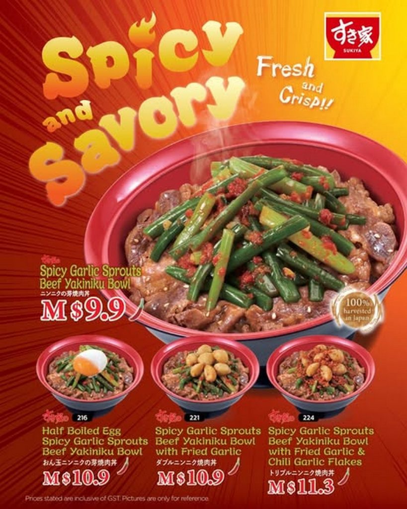 7 January 2026 onwards: SUKIYA Singapore: Spicy Garlic Sprouts Limited ...