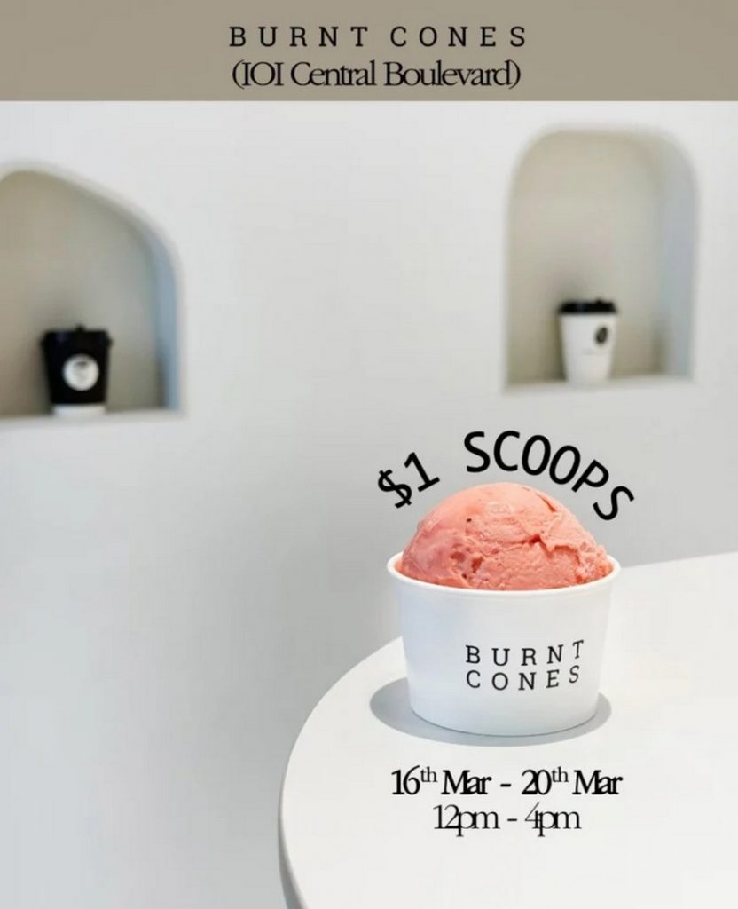 16-20 March 2026: Burnt Cones Singapore: $1 Gelato Scoops Promotion for ...