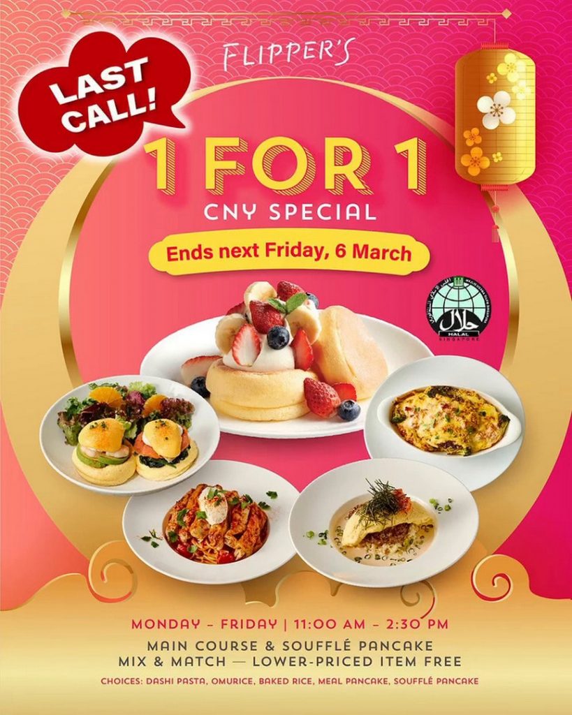 27 February-6 March 2026: Flipper’s Singapore: Celebrate CNY with 1-FOR ...