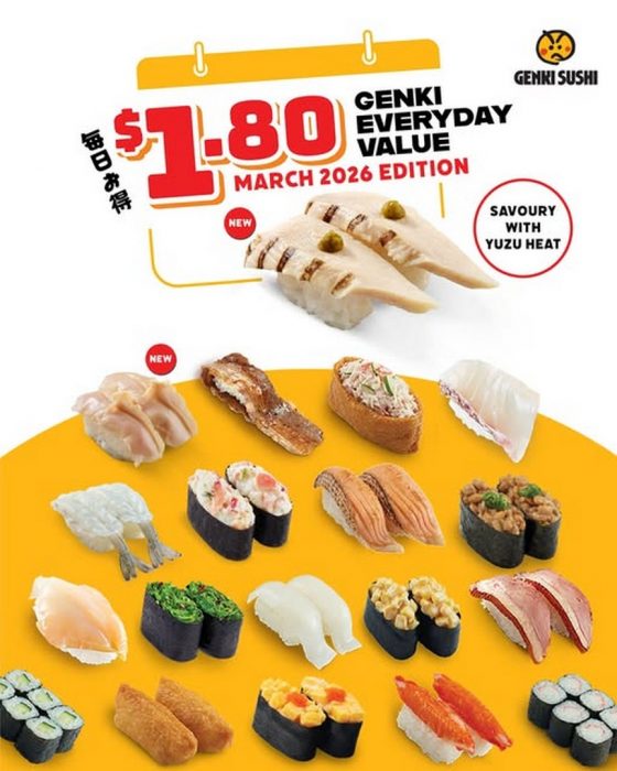 5 March 2026 onwards: Genki Sushi Singapore $1.80 Genki Everyday Value ...