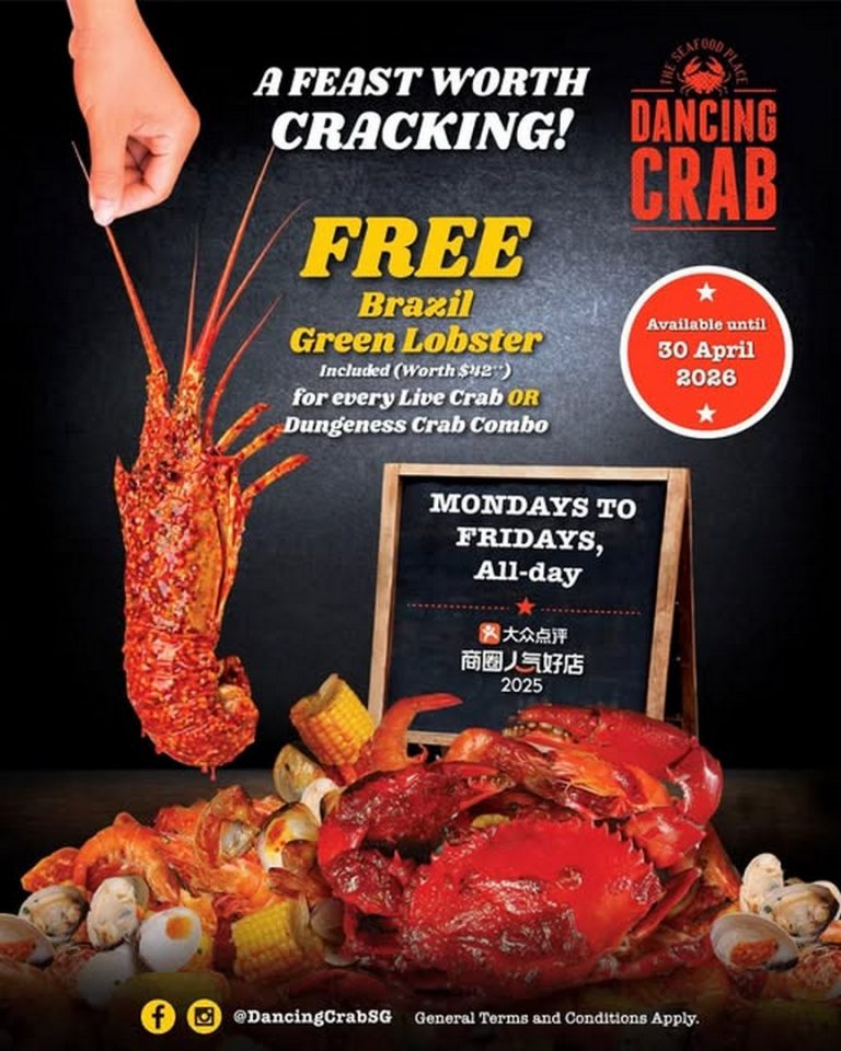 Now till 30 April 2026: Dancing Crab Singapore Free Brazil Green ...