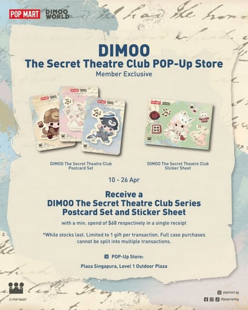 10-26 April 2026: POP MART Singapore: DIMOO Secret Theatre Club ...