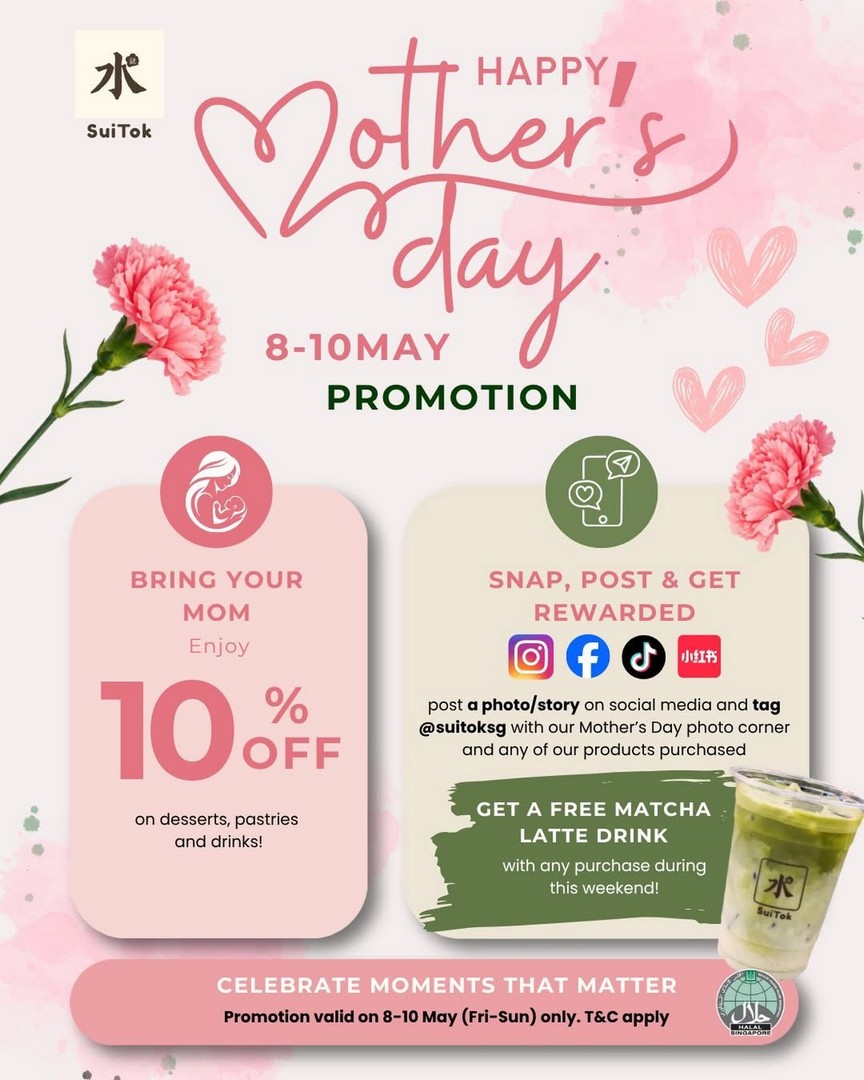 8–10 May 2026: SuiTok Mother’s Day Weekend Special 10% Off Promotion ...