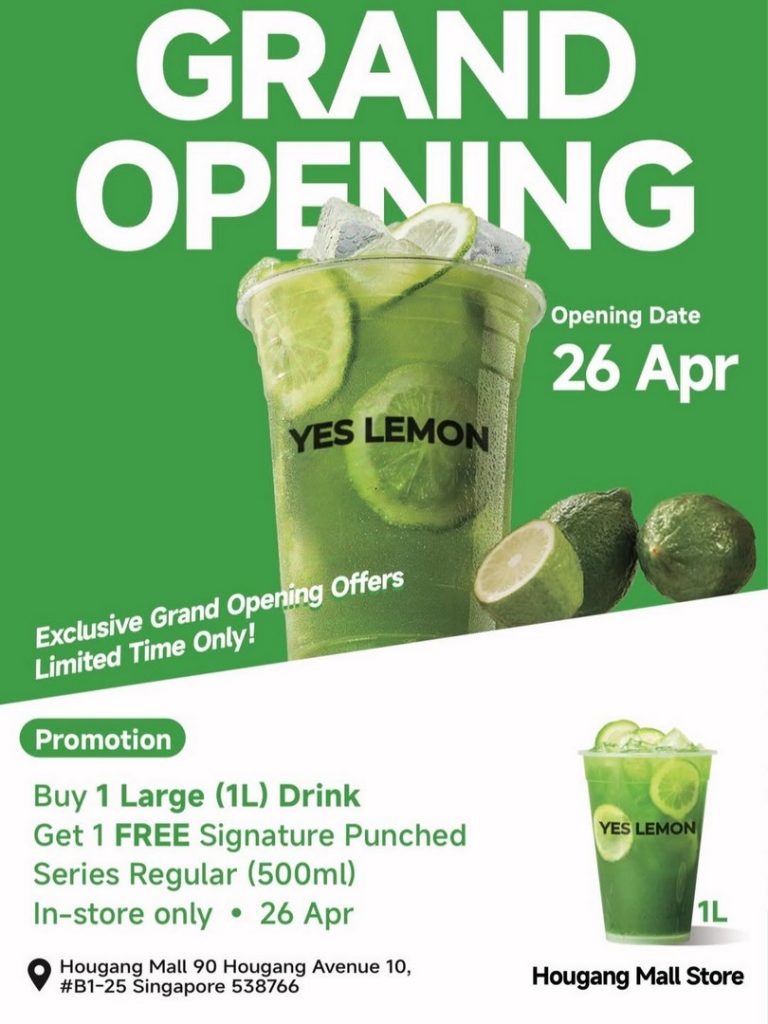 26 April 2026: YES LEMON Hougang Mall Grand Opening Promotion, Buy 1 ...