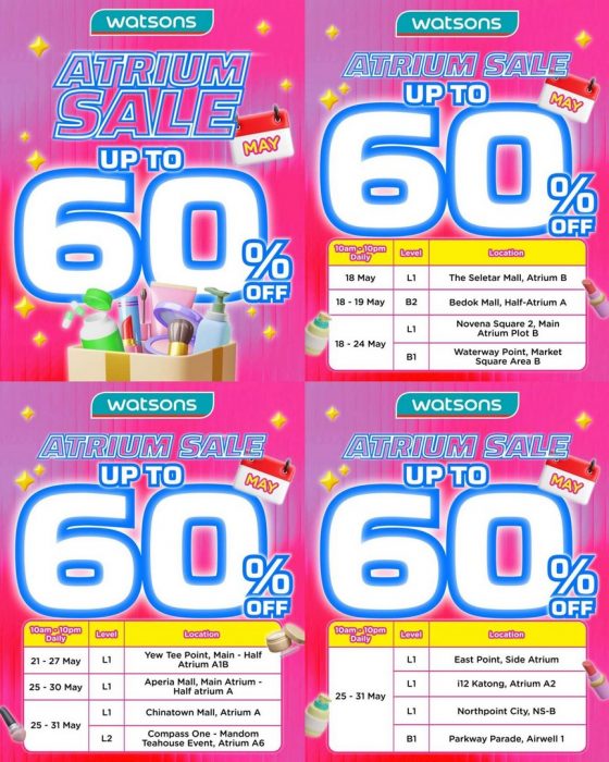 12-31 May 2026: Watsons Atrium Sale: Beauty and Wellness Promotion with ...