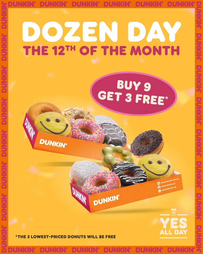 12 June 2026: Dunkin’ Donuts Singapore Buy 9 Get 3 FREE Donut Day ...