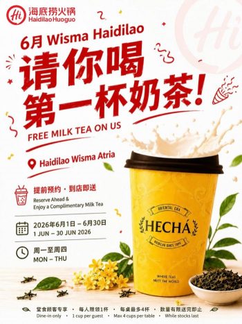 1-30 June 2026: Haidilao Wisma Atria Free Milk Tea Promotion – Enjoy ...