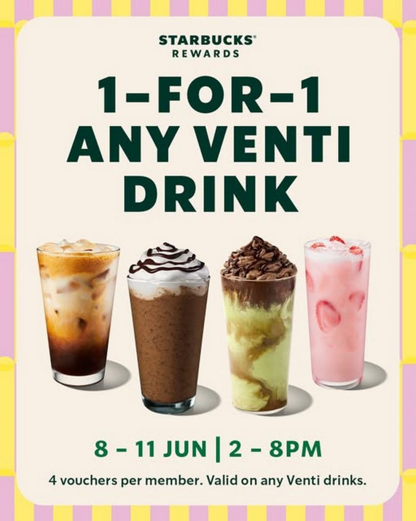 8–11 June 2026: Starbucks Singapore, 1-for-1 Venti Drinks Promotion ...