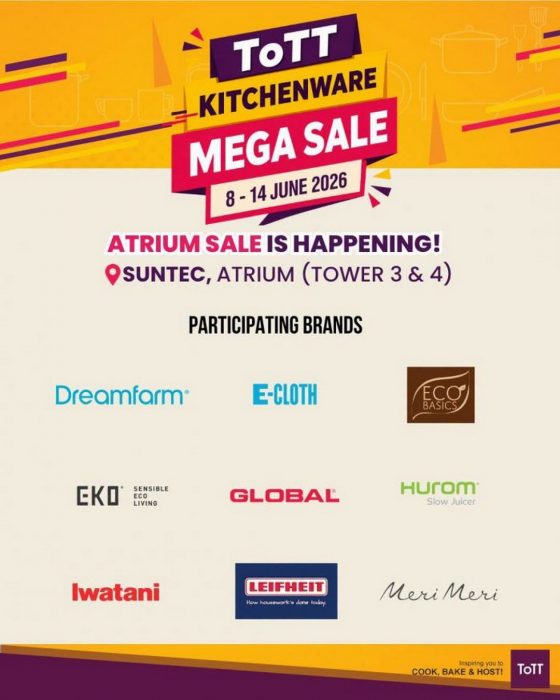 8-14 June 2026: ToTT Kitchenware Mega Sale Suntec Atrium Sale ...