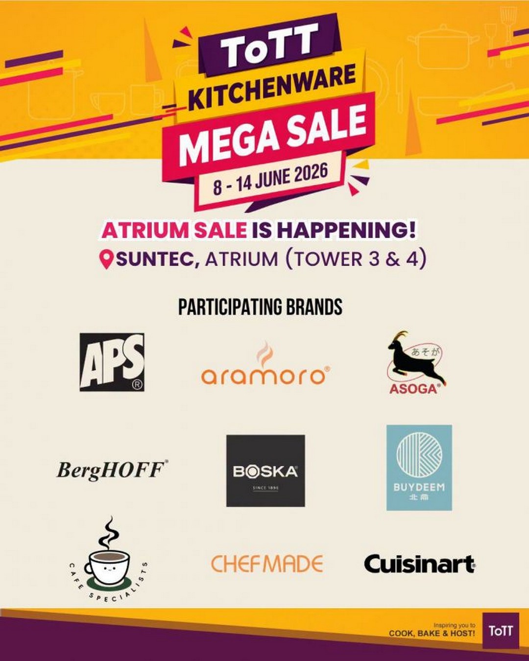 8-14 June 2026: ToTT Kitchenware Mega Sale Suntec Atrium Sale ...