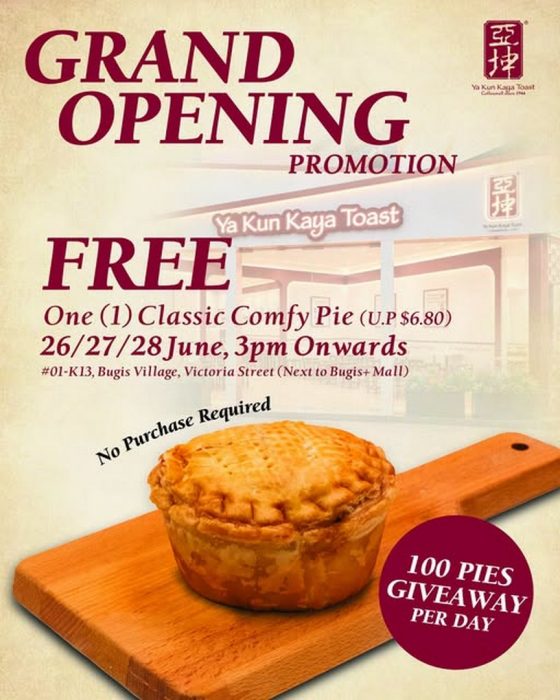 26-28 June 2026: Ya Kun Kaya Toast Bugis Village Free Classic Comfy ...