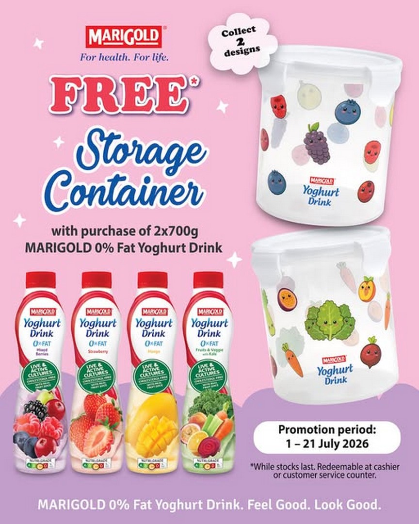 1-21 July 2026: MARIGOLD Singapore 0% Fat Yoghurt Drink Free Storage ...